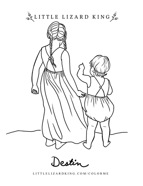 Destin Coloring Page – Little Lizard King