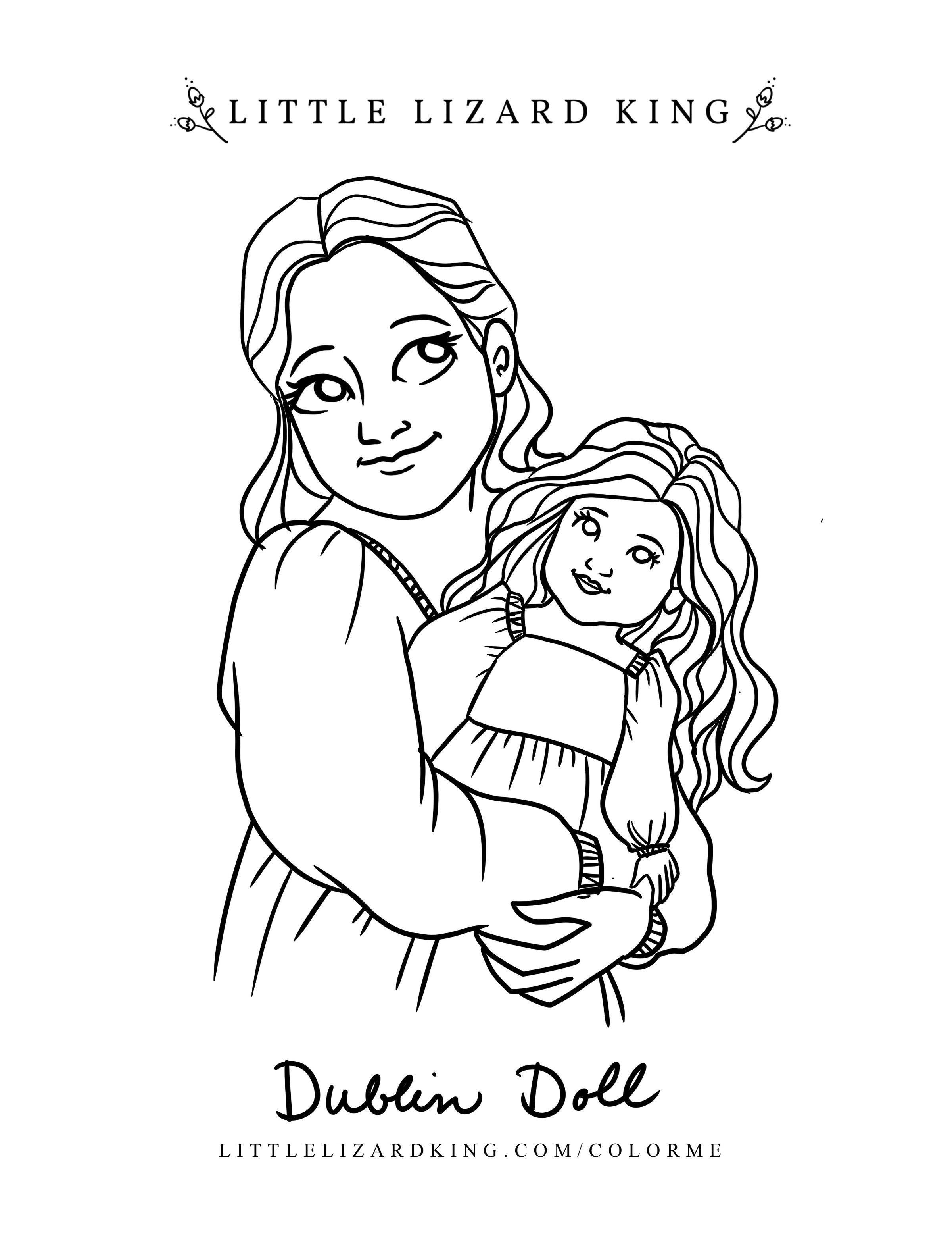 Dublin Doll Dress Coloring Page – Little Lizard King