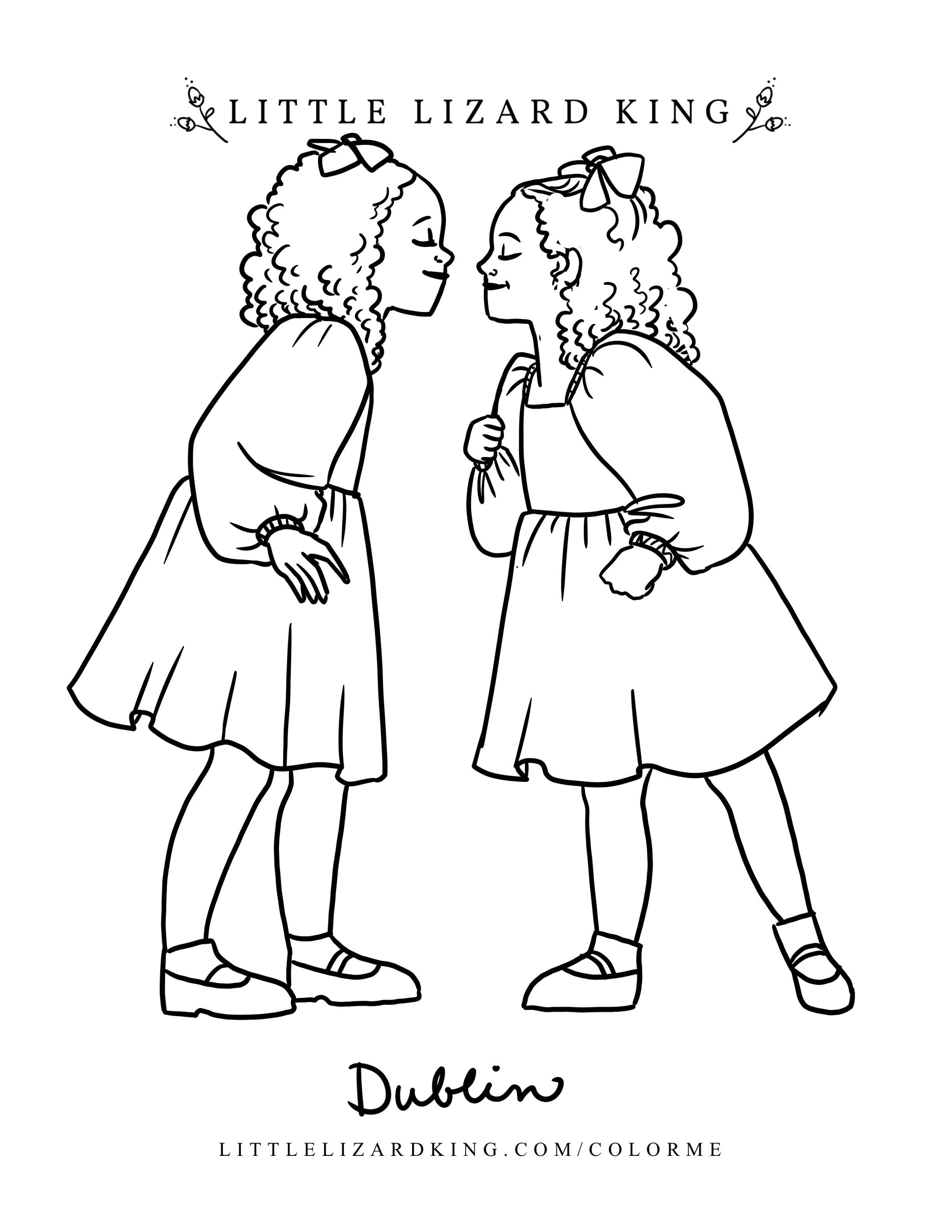 Dublin Coloring Page – Little Lizard King