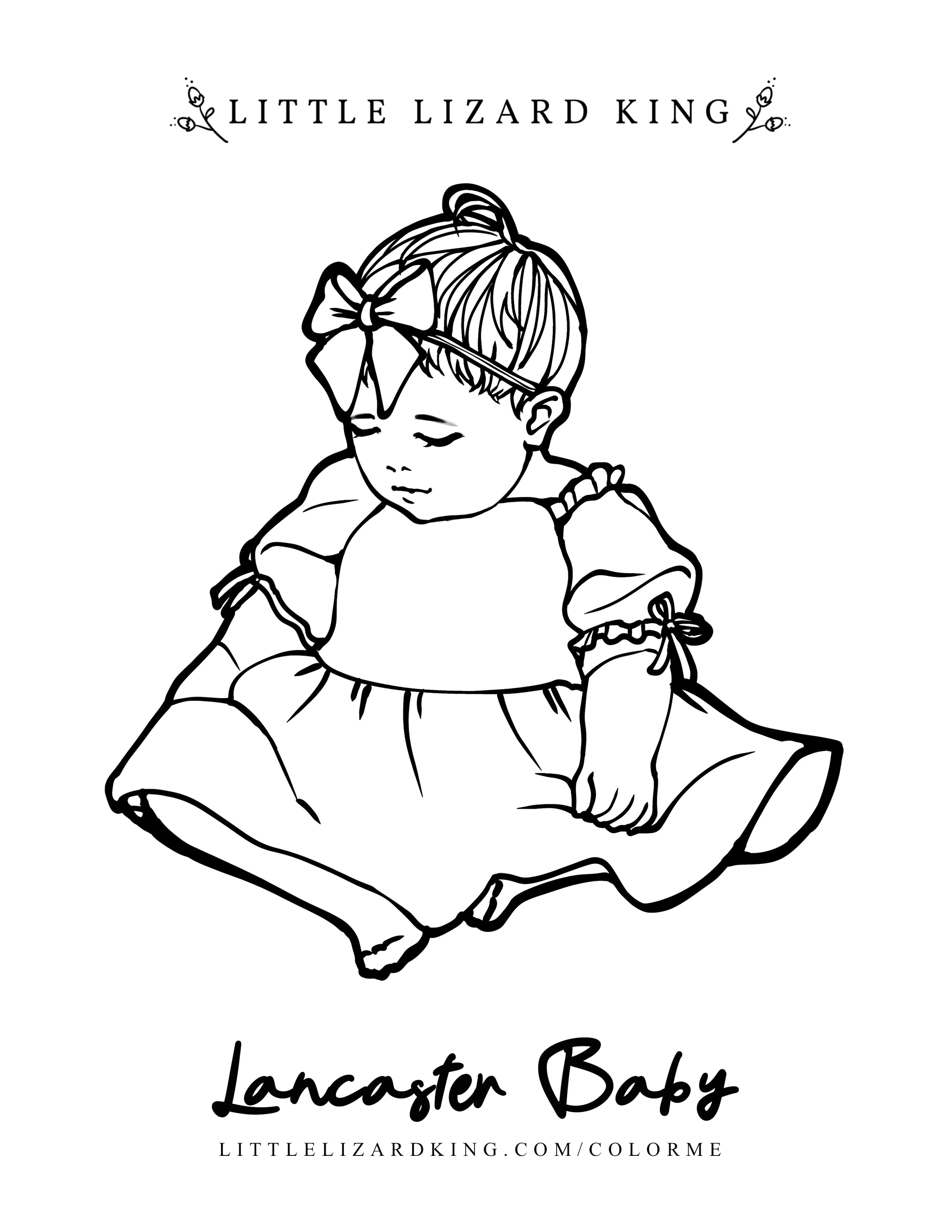 Lancaster Baby Coloring Page – Little Lizard King
