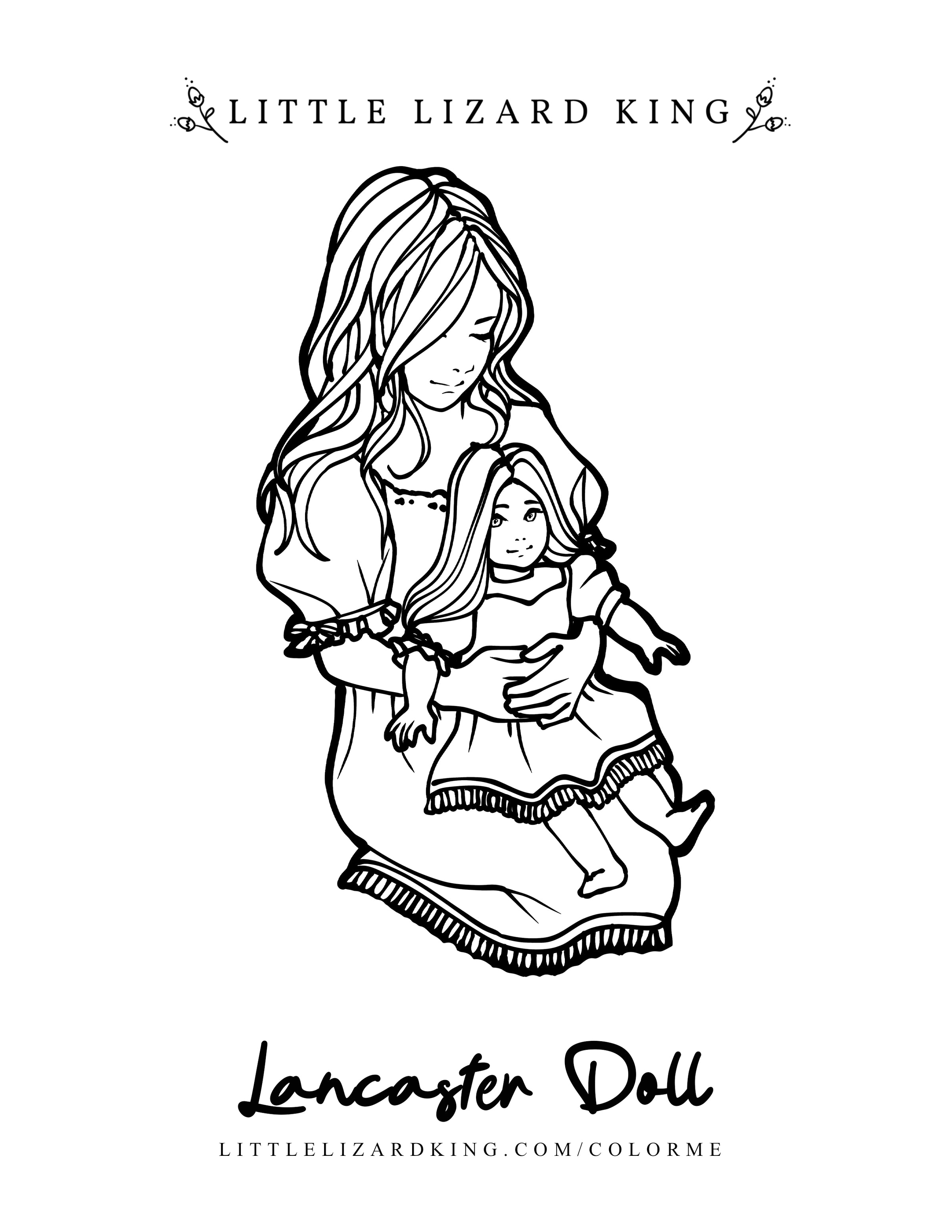 Lancaster Doll Coloring Page – Little Lizard King