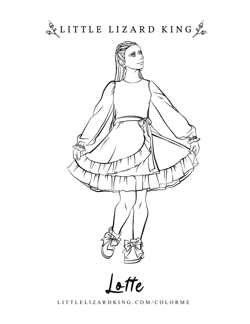 Lotte Coloring Page – Little Lizard King
