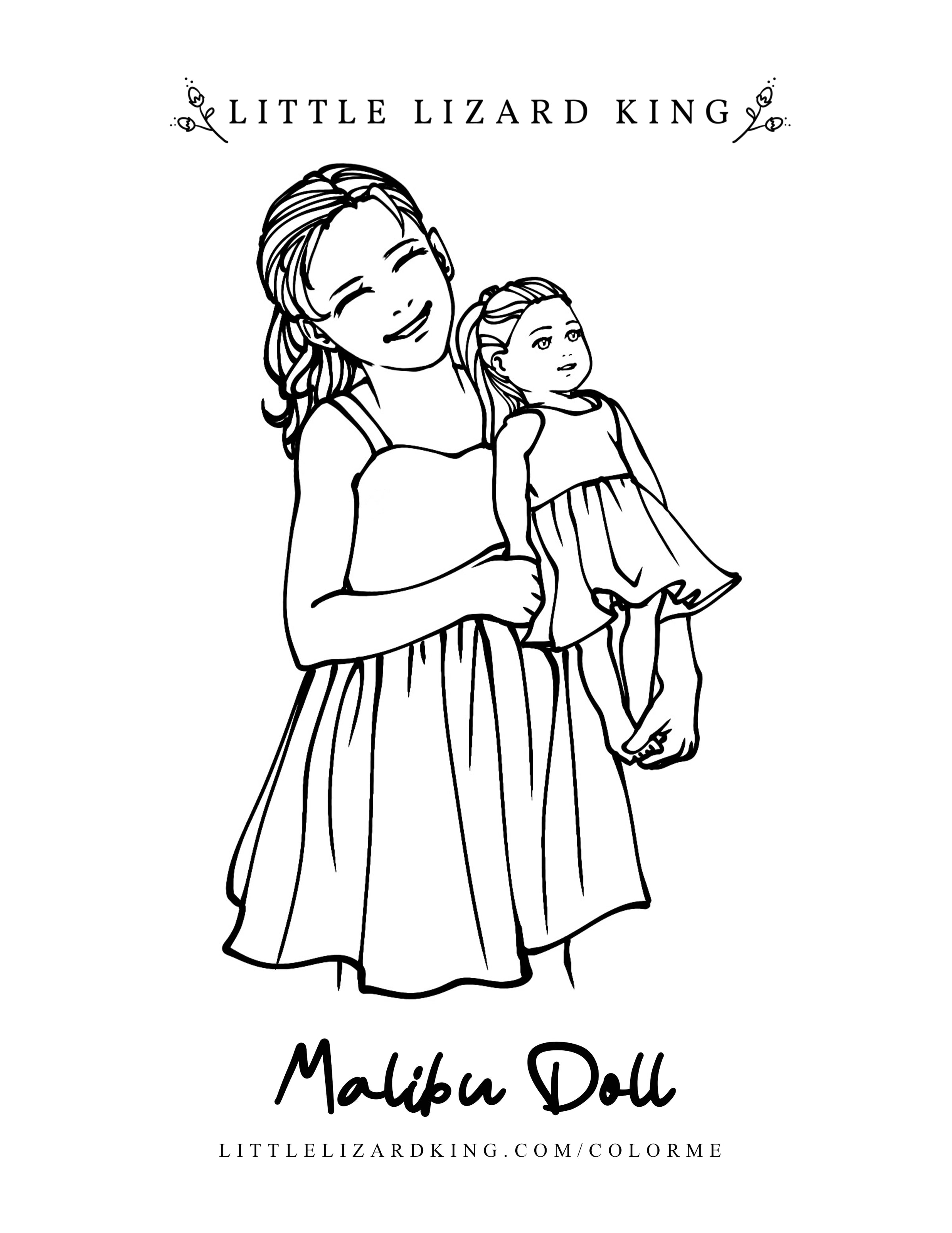 Malibu Doll Coloring Page – Little Lizard King