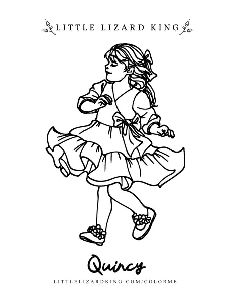 Quincy Coloring Page – Little Lizard King