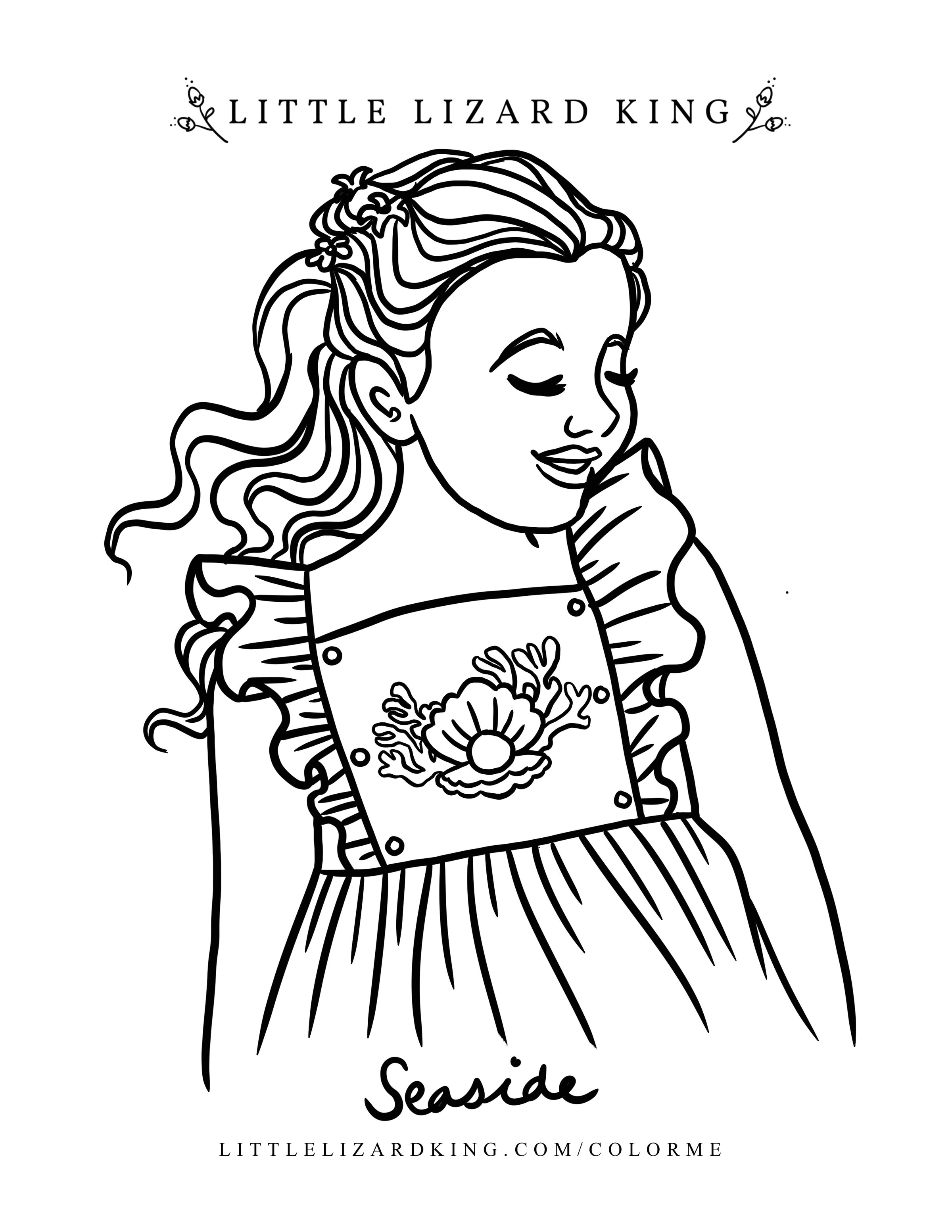 Seaside Coloring Page – Little Lizard King