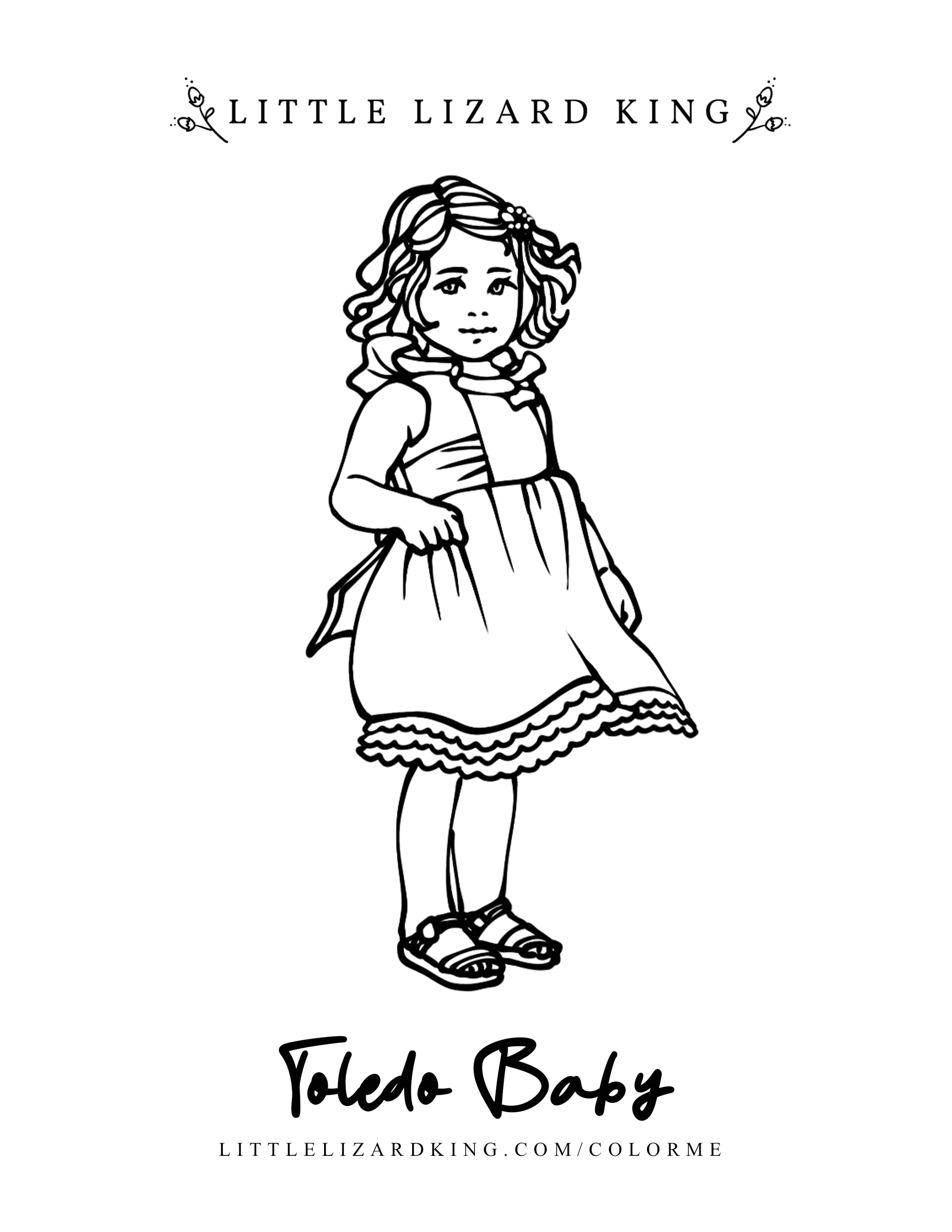 Toledo Baby Coloring Page – Little Lizard King