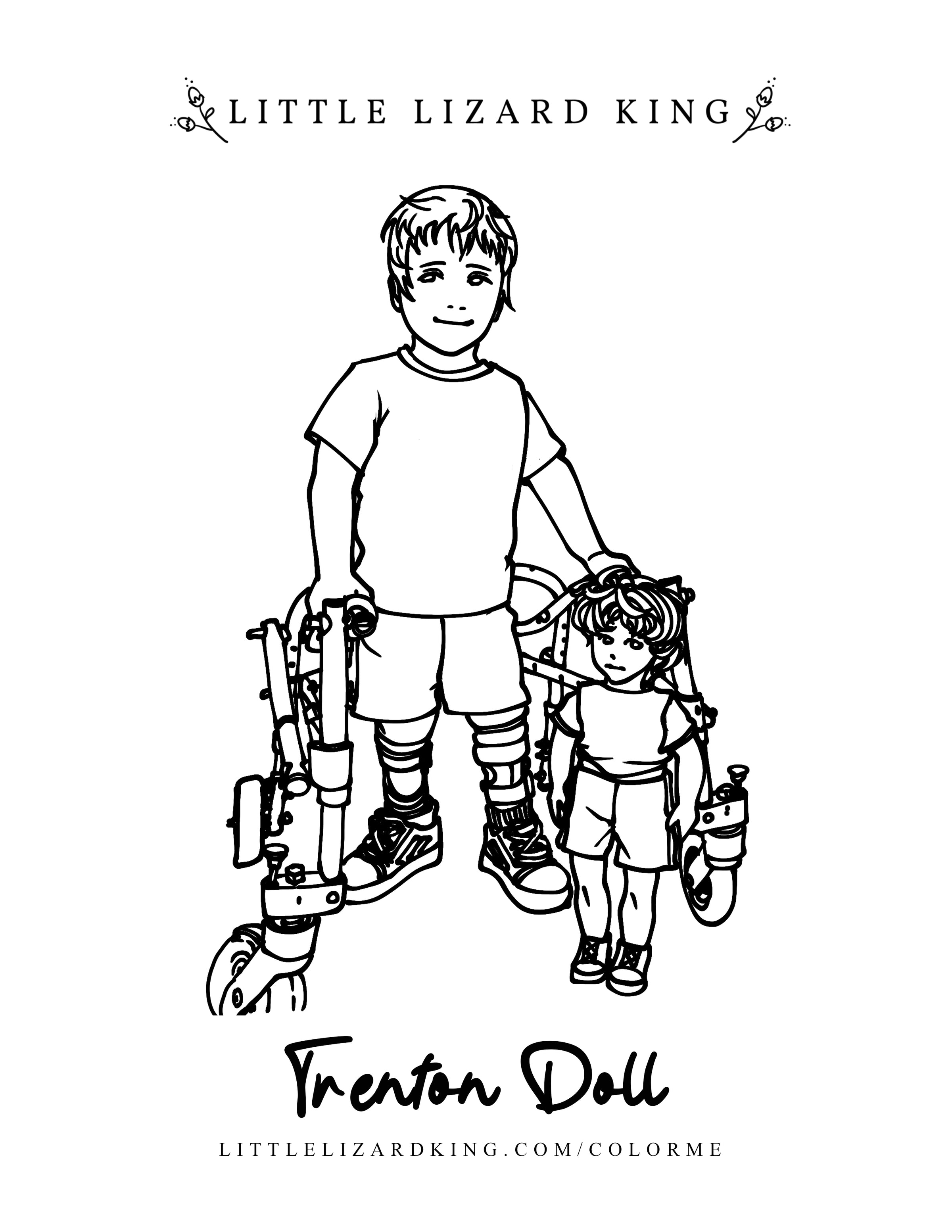 Trenton Doll Coloring Page – Little Lizard King