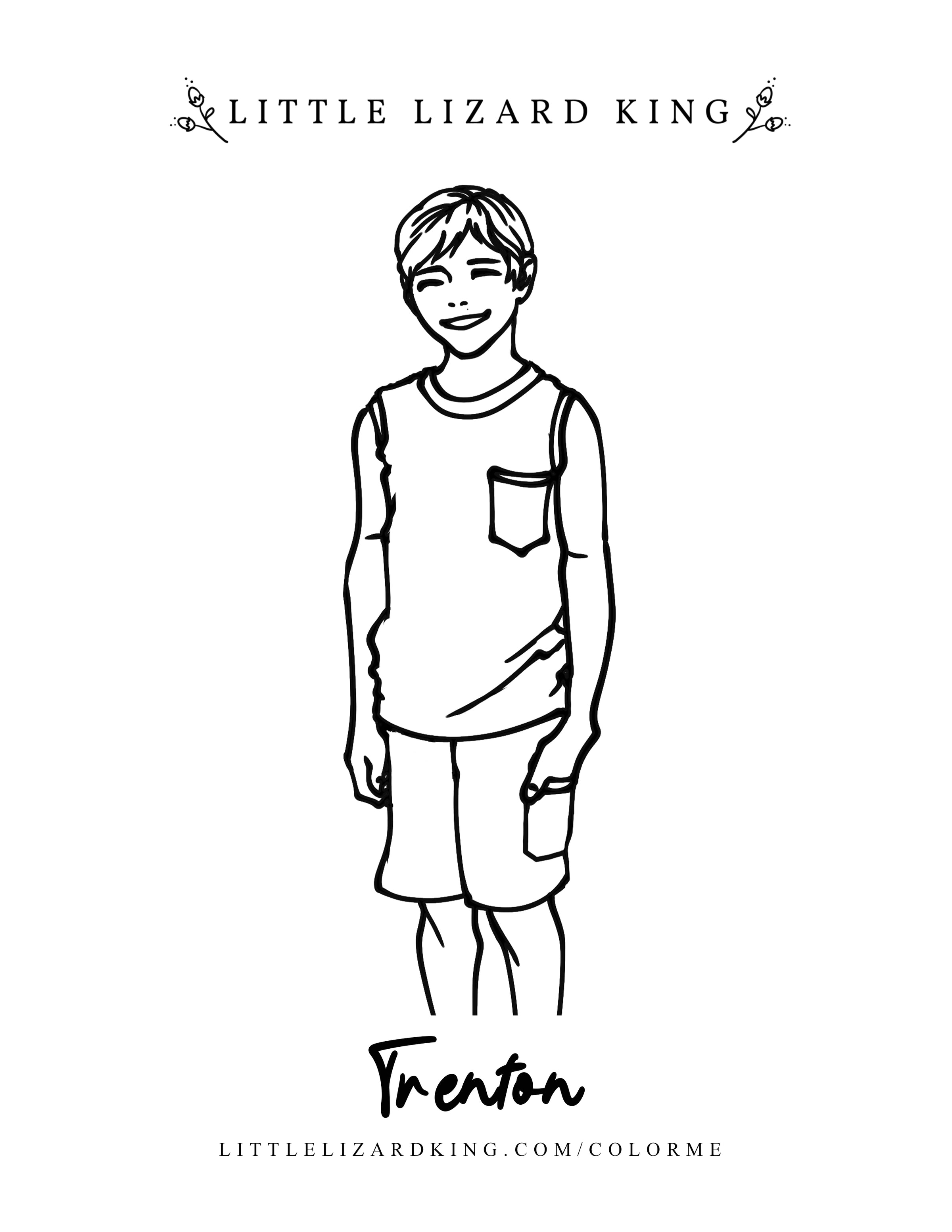 Trenton Coloring Page – Little Lizard King