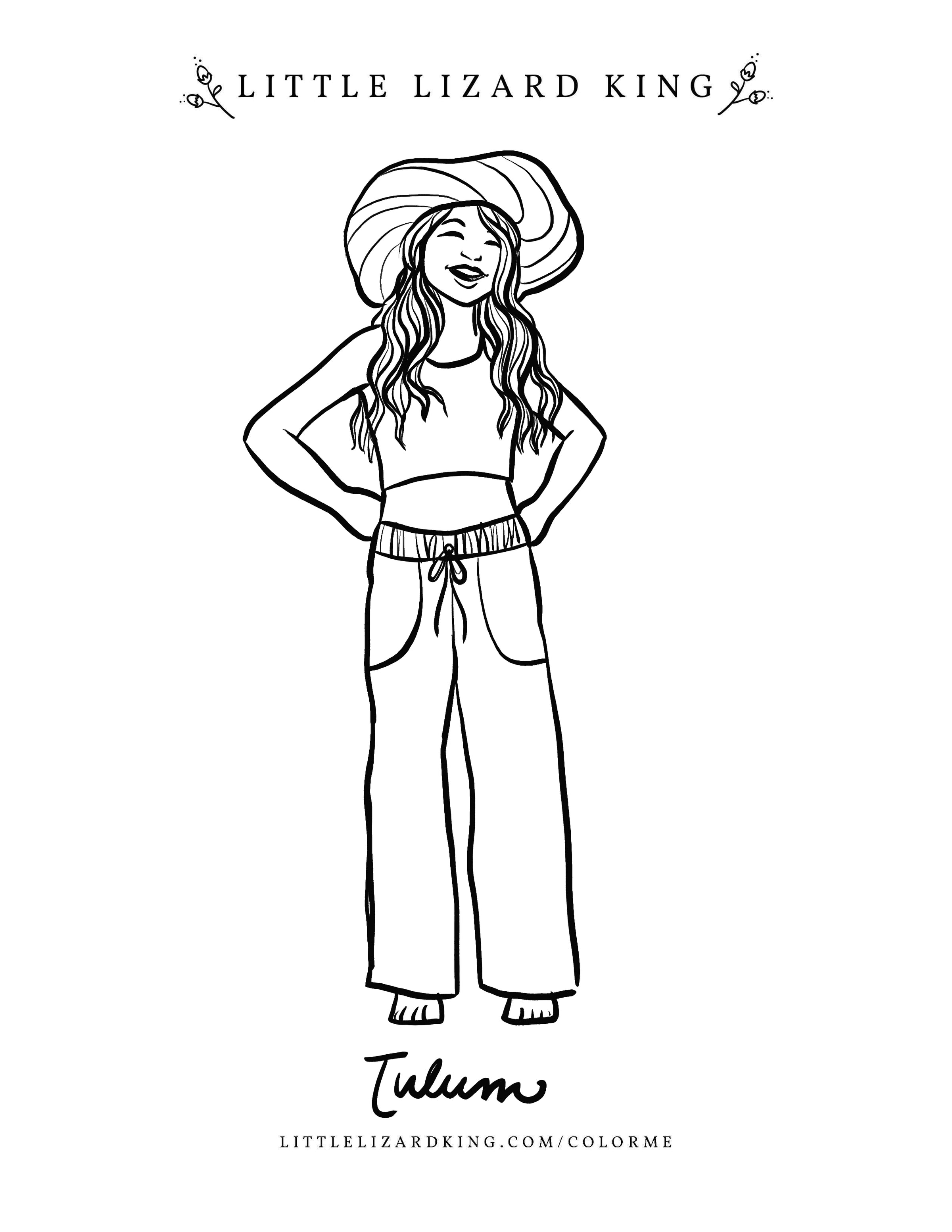 Tulum Coloring Page – Little Lizard King