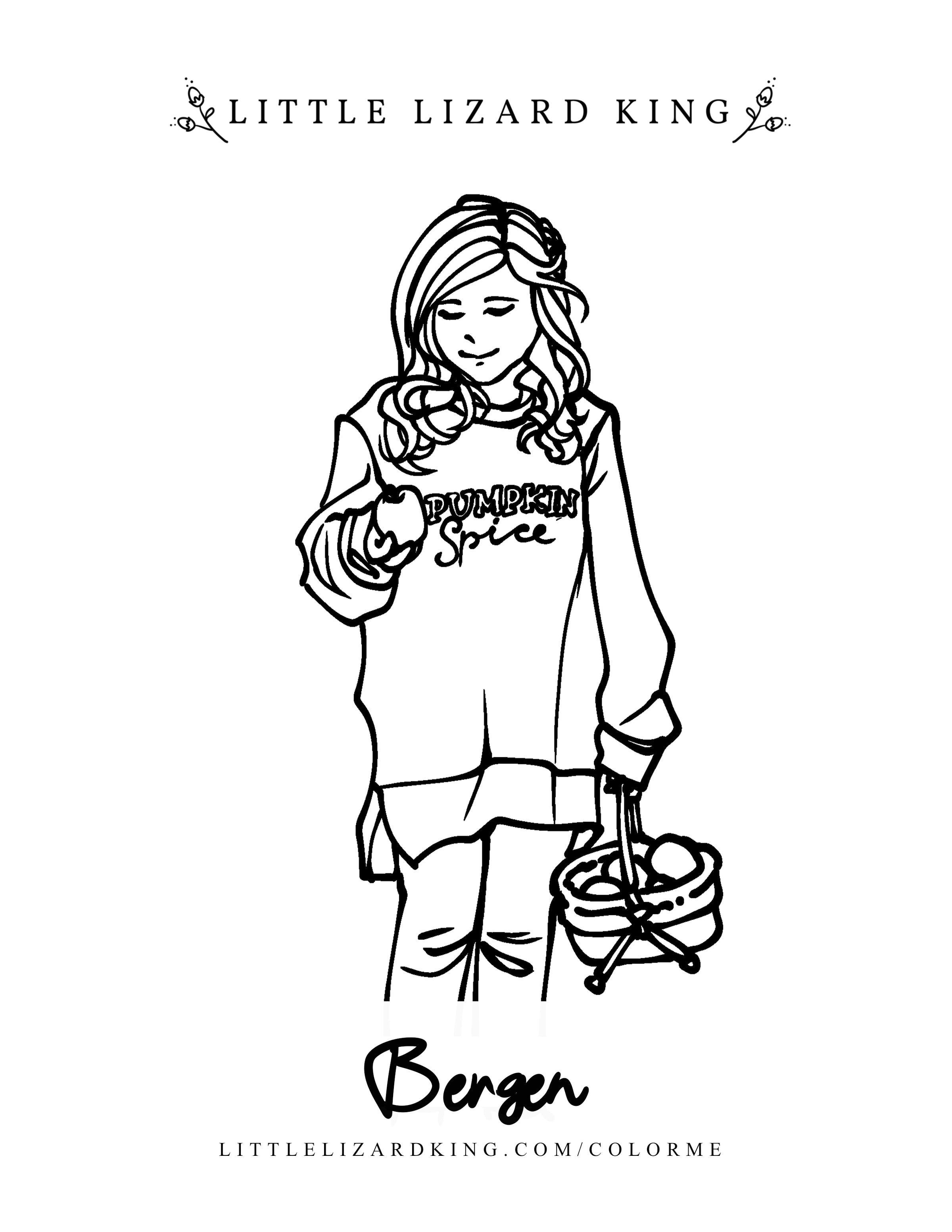 Bergen Coloring Page – Little Lizard King