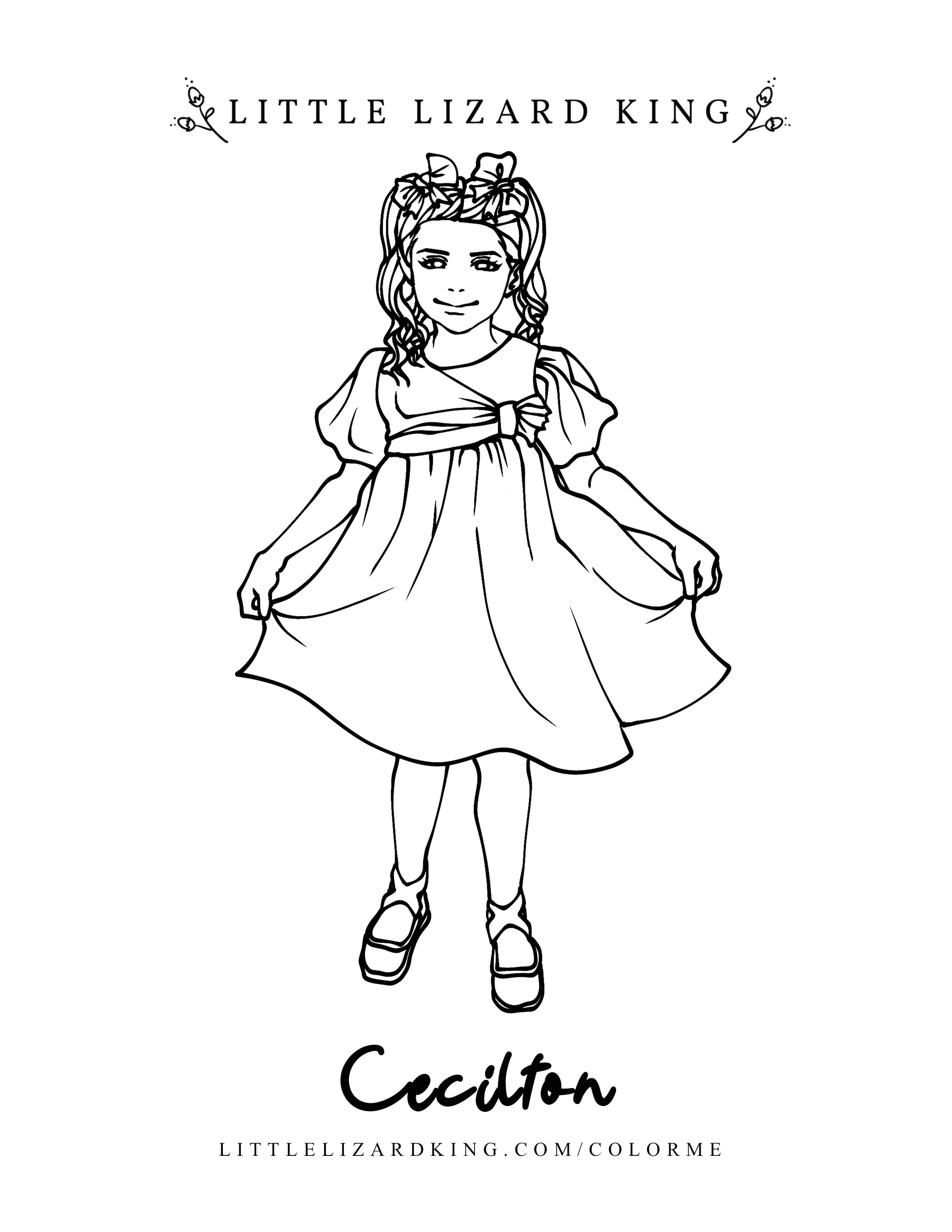 Cecilton Coloring Page – Little Lizard King