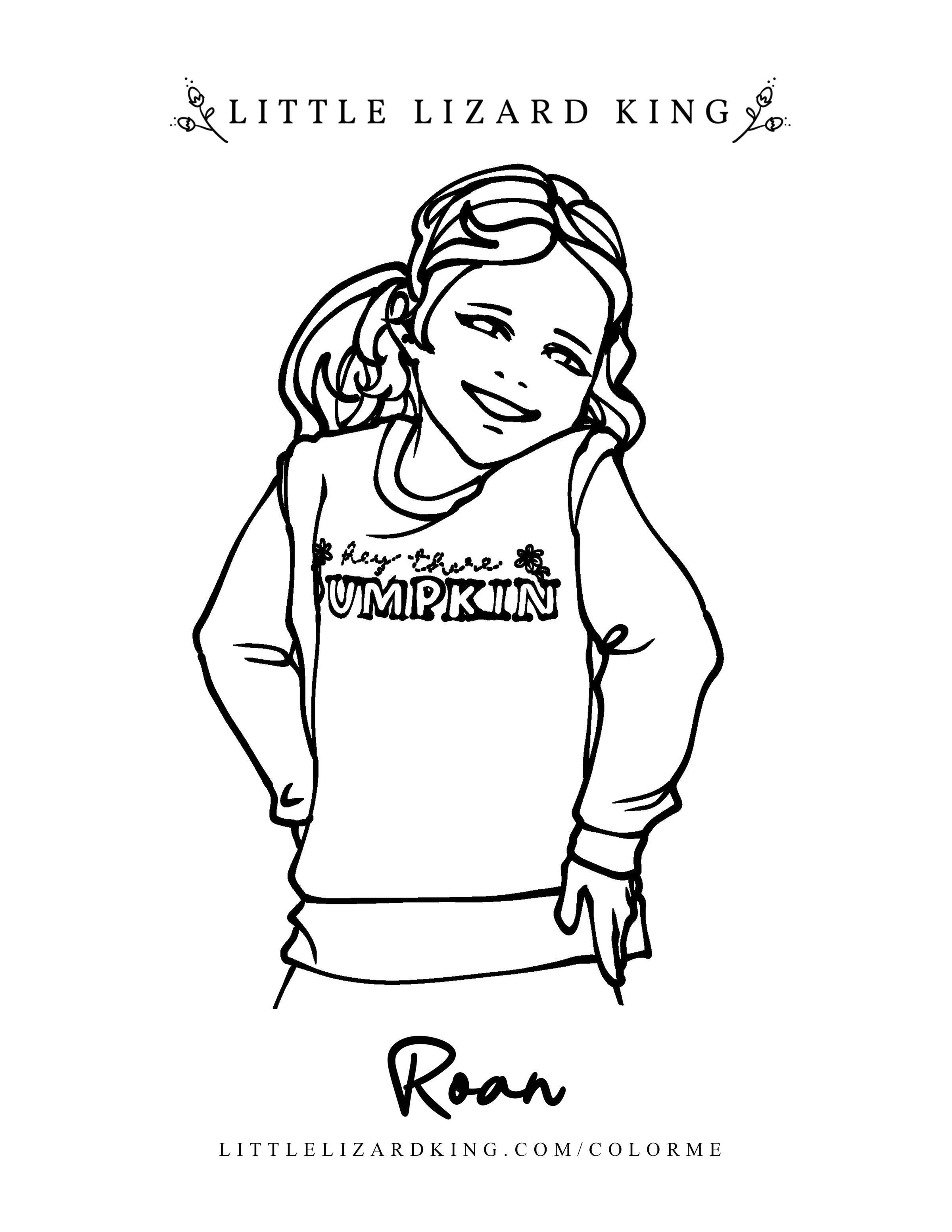 Roan Coloring Page – Little Lizard King