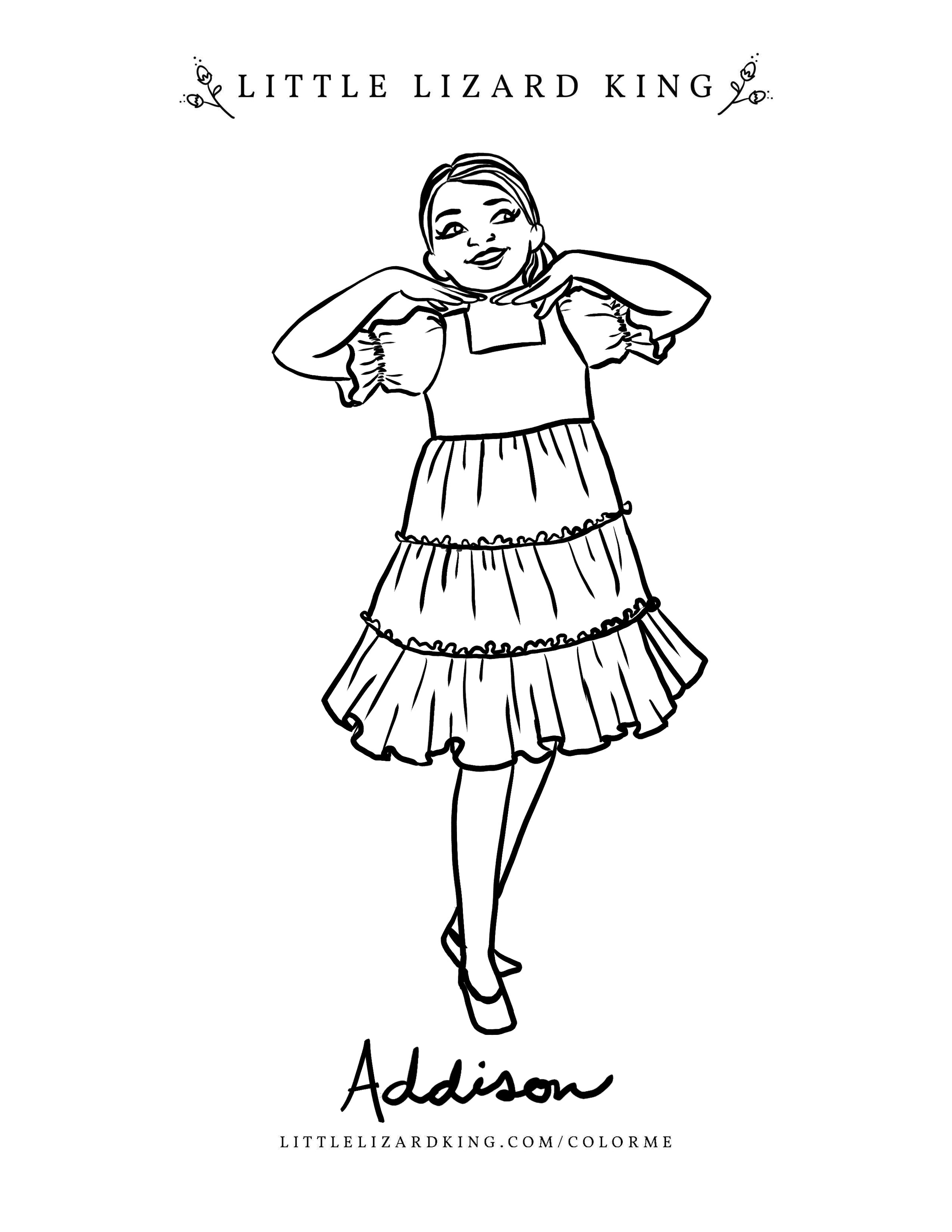 Addison Coloring Page – Little Lizard King