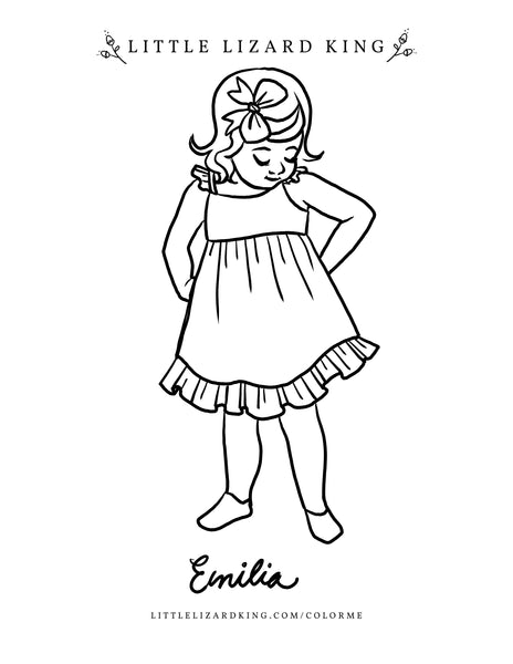 Emilia Coloring Page – Little Lizard King