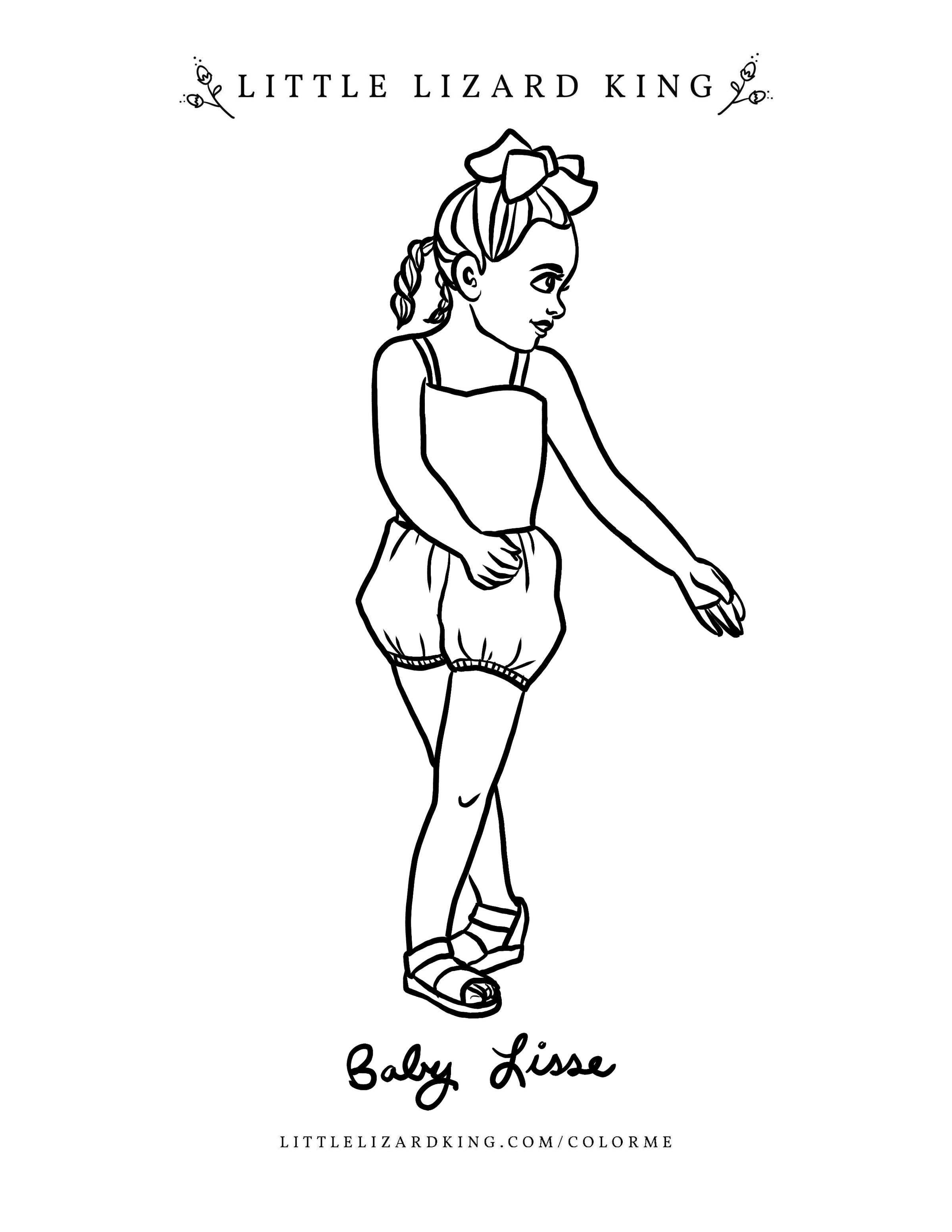 Lisse Baby Coloring Page – Little Lizard King