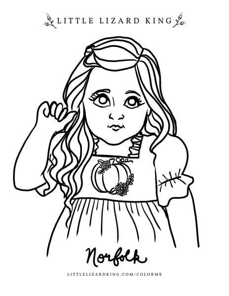 Norfolk Coloring Page – Little Lizard King