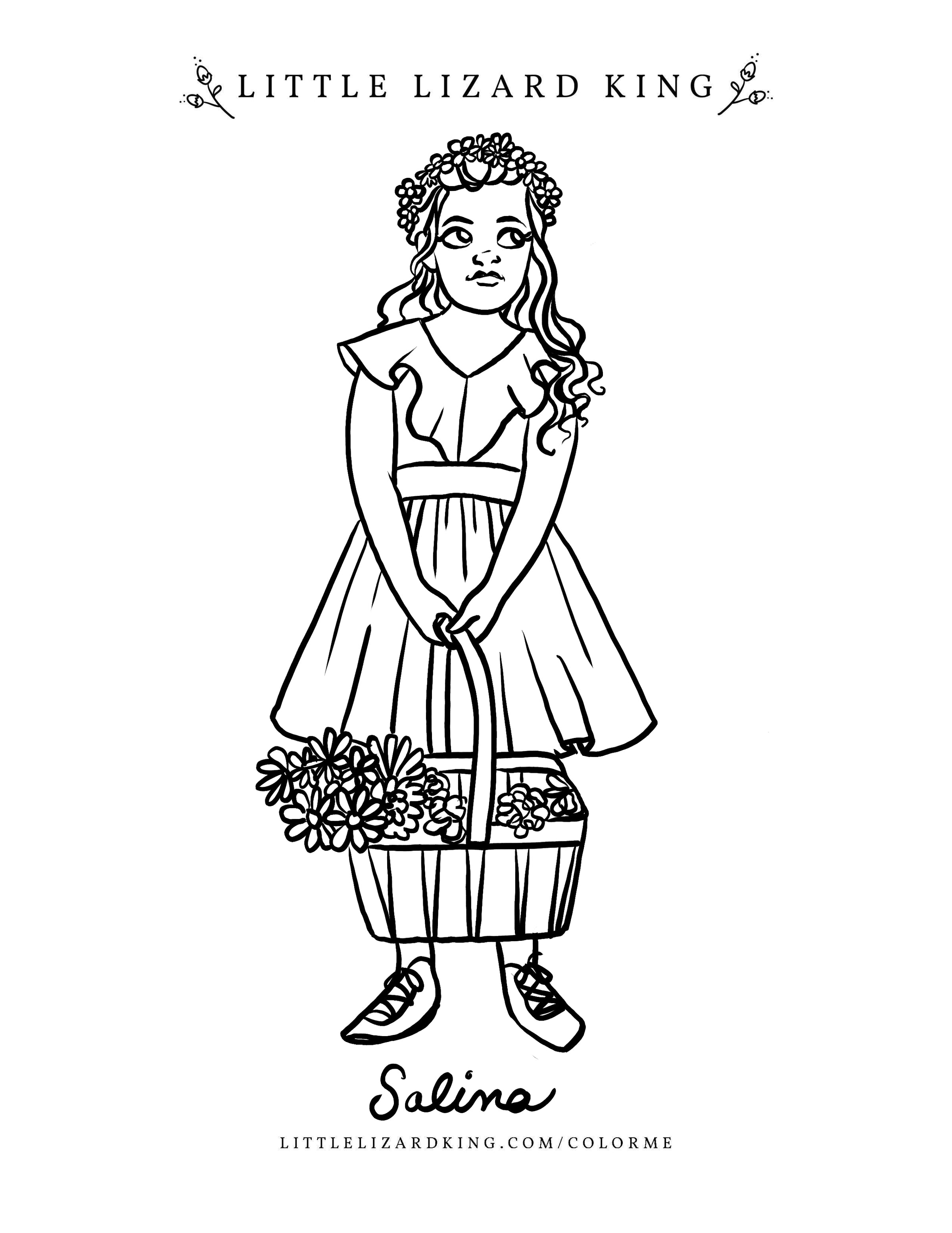 Salina Coloring Page – Little Lizard King