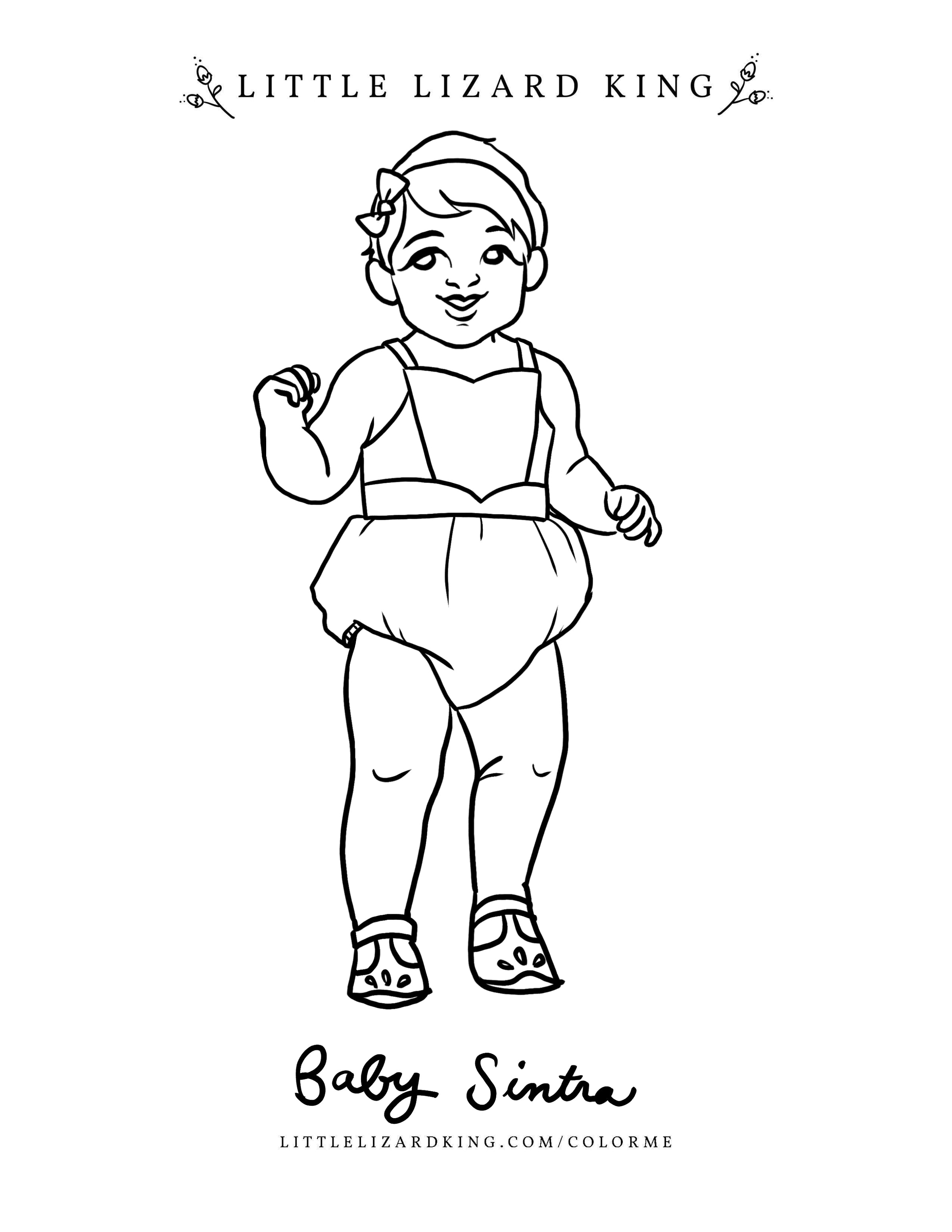Sintra Baby Coloring Page – Little Lizard King