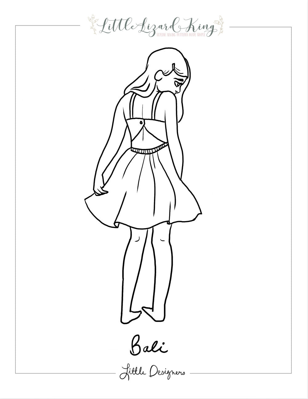 Bali Coloring Page – Little Lizard King