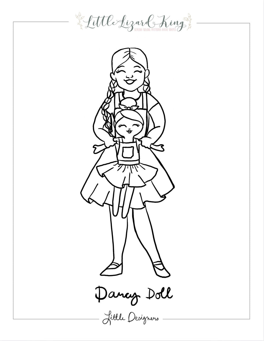 Darcy Doll Coloring Page – Little Lizard King