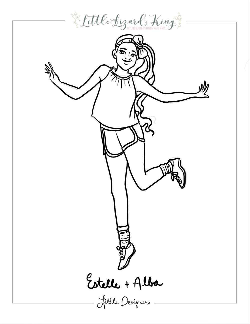 Estelle and Alba Coloring Page – Little Lizard King