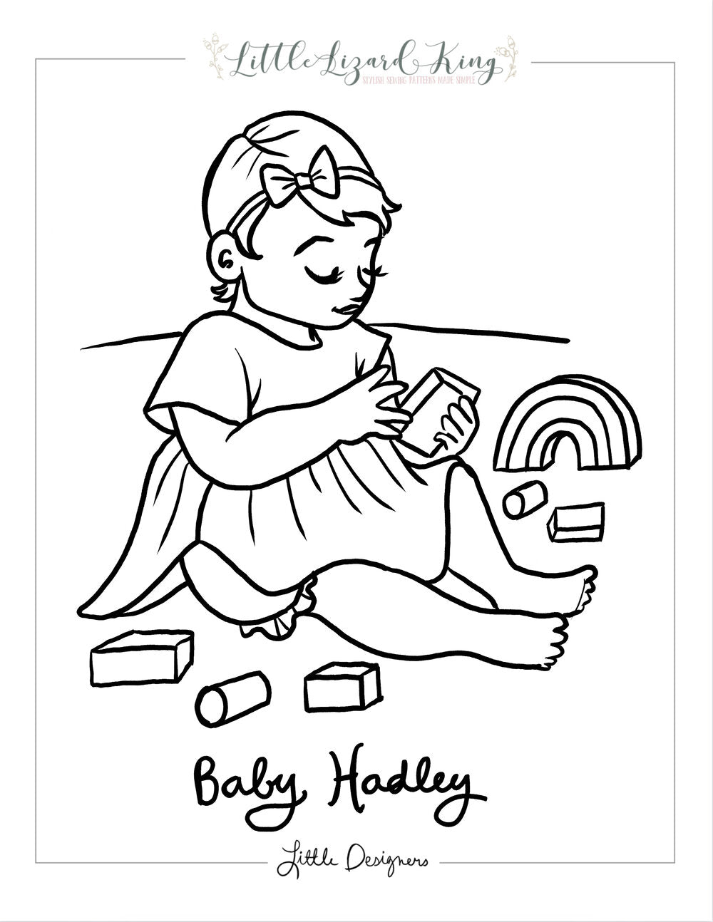 Hadley Baby Coloring Page – Little Lizard King