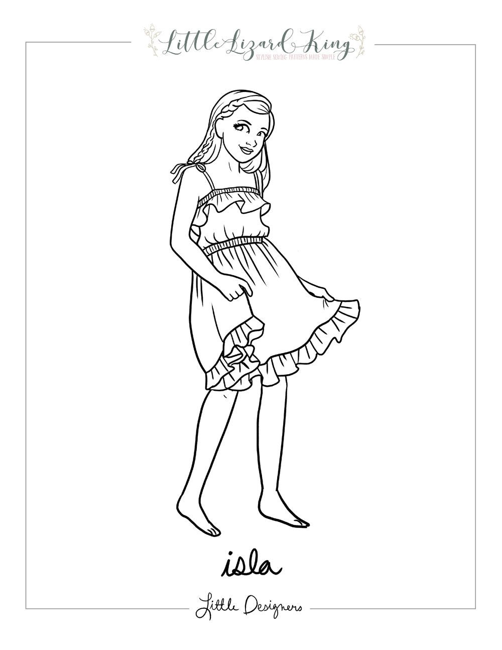 Isla Coloring Page – Little Lizard King