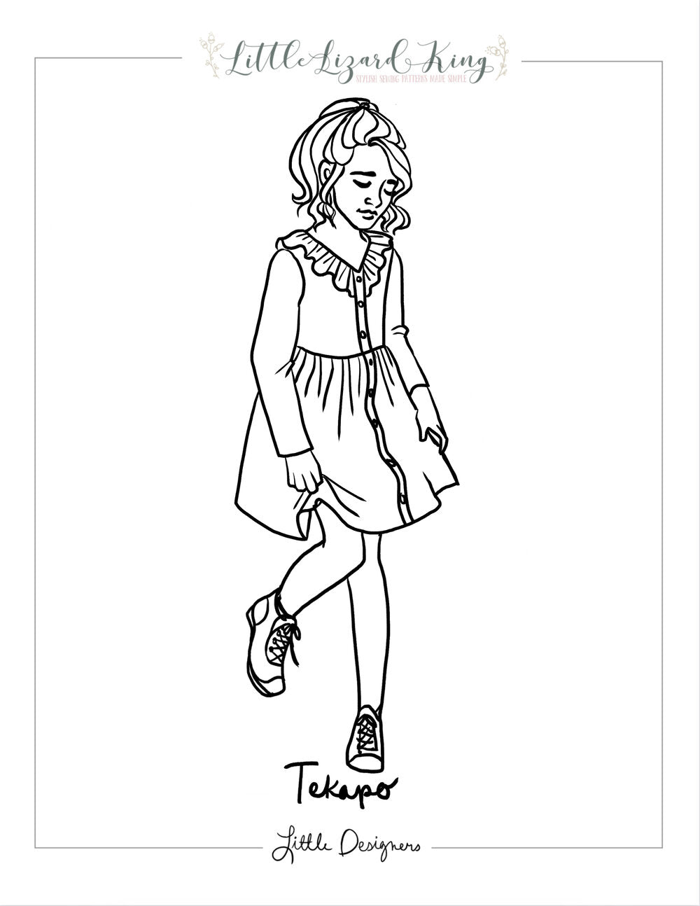 Tekapo Coloring Page – Little Lizard King