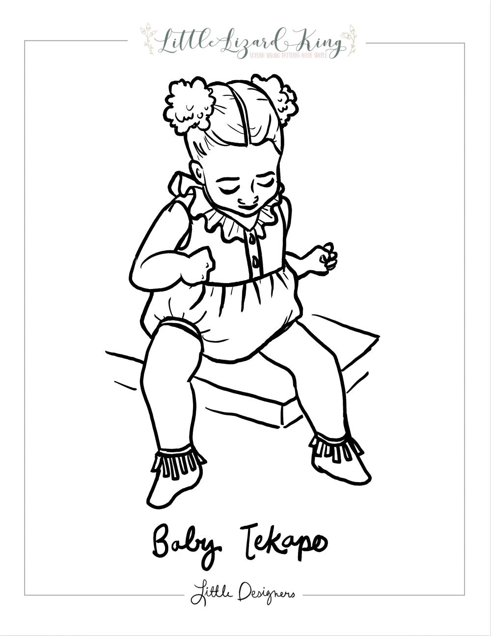 Tekapo Baby Coloring Page – Little Lizard King